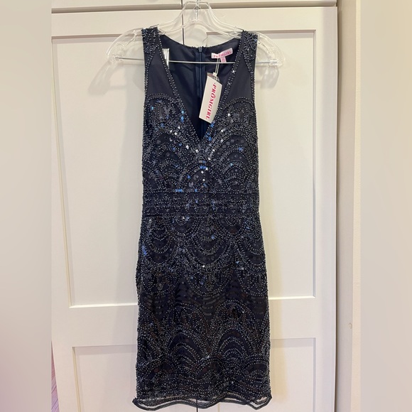 PromGirl | Dresses | Nwt Promgirl Navy Blue Sequin Short Prom Dress ...